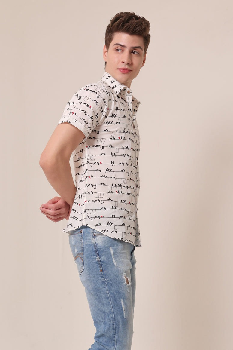 The Flight Style Bird-Print Shirt for Men Only in 800 Rupees – Style ...